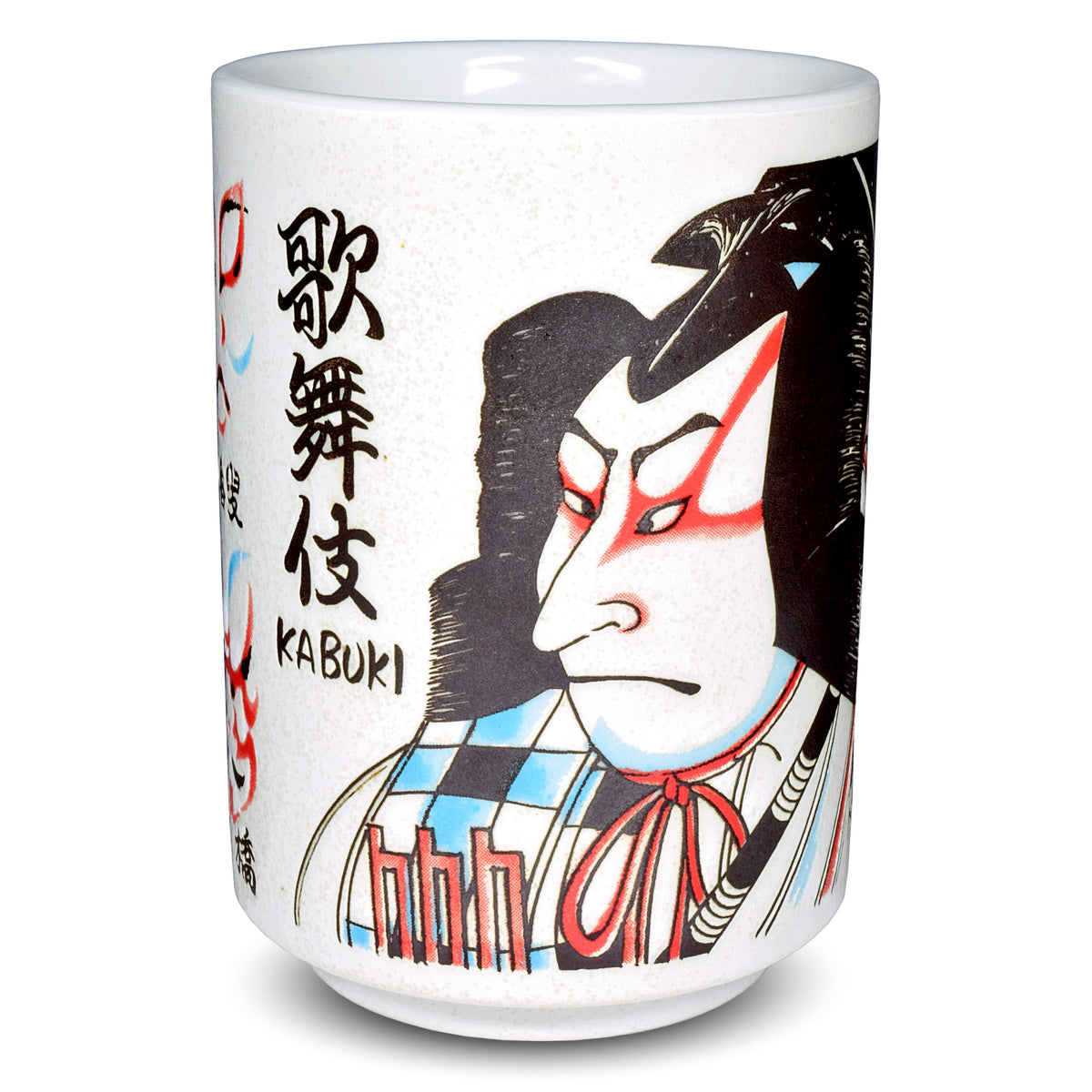 Mino ware Japanese Sushi Yunomi Chawan Tea Cup Kabuki Matsuoumaru Prin ...